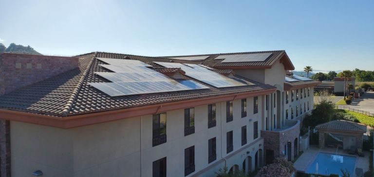Holiday Inn Express Chooses A.M. Sun Solar | A.M. Sun Solar + Roofing